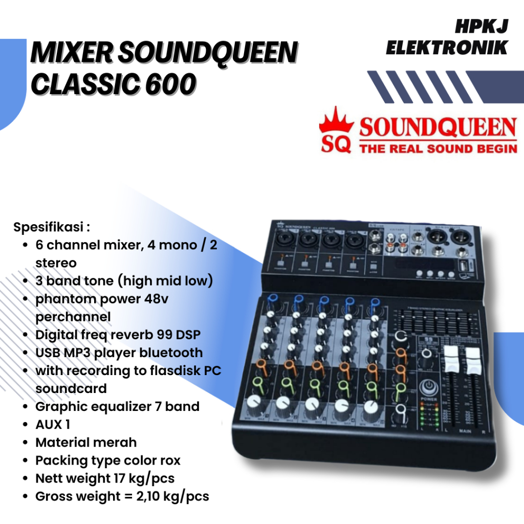 Jual MIXER AUDIO SOUNDQUEEN CLASSIC 600 Mixer Sound Queen Classic600 ...