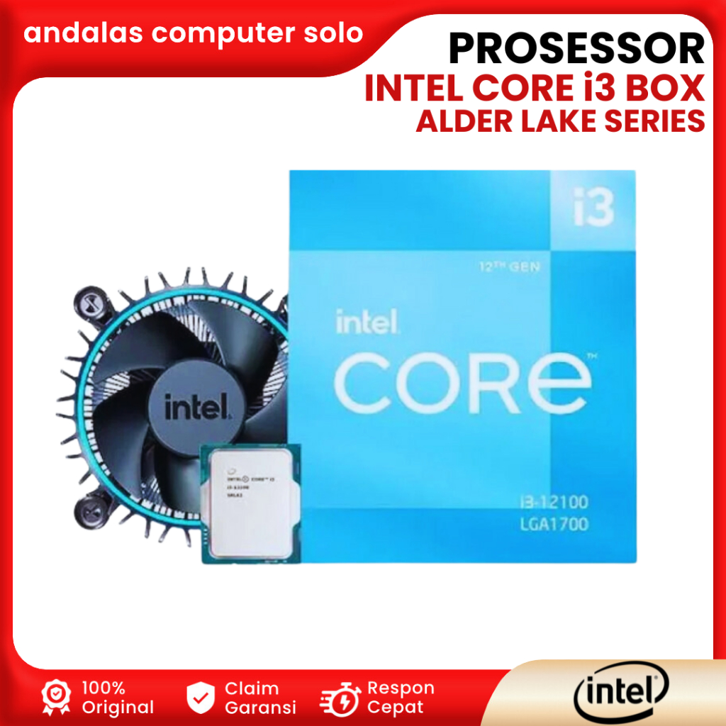 Jual PROCESSOR BOX INTEL CORE i3-12100 BOX 3.3GHz Socket LGA 1700 Alder ...