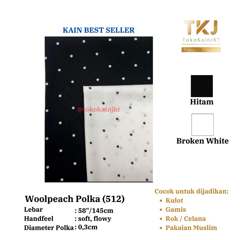 Jual Kain Wolfis/Woolpeach/Monalisa/Wolpis Premium Quality Wolpeach WP ...