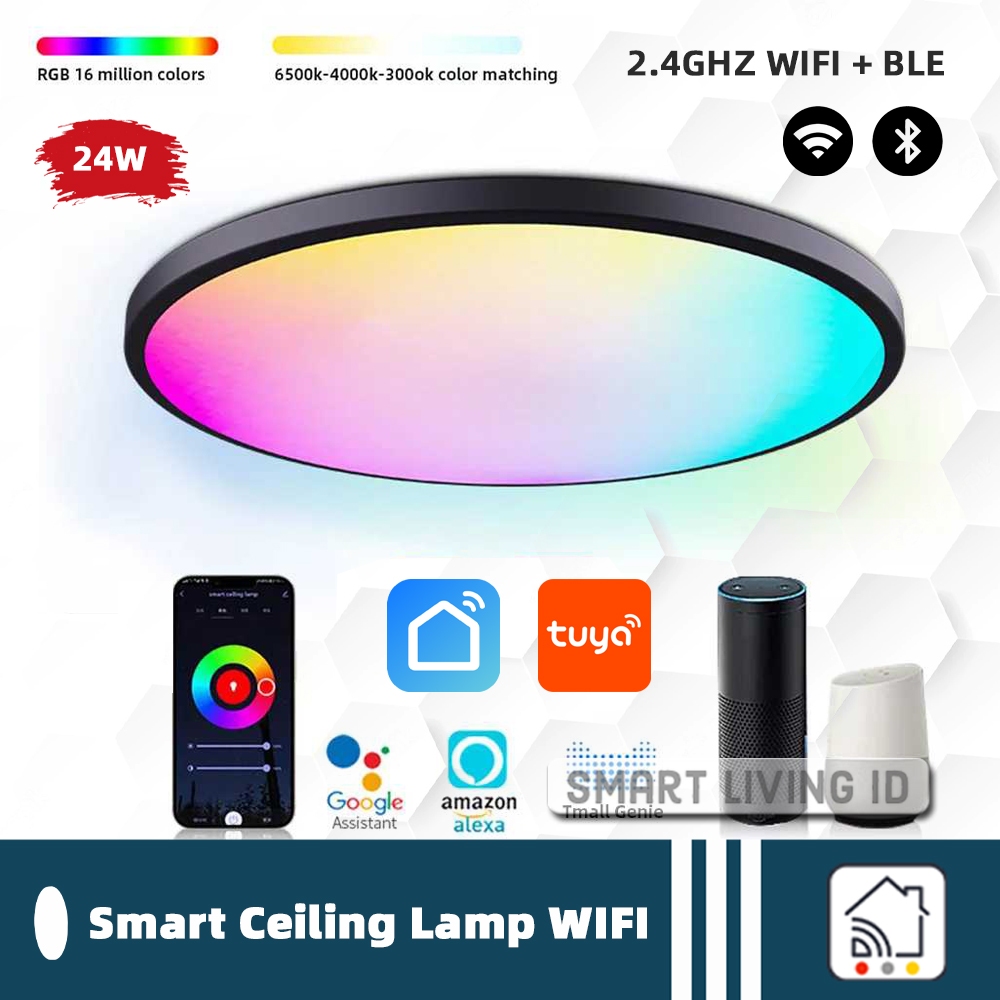Jual Tuya Smart LED Ceiling Lamp Light Lampu Plafon Minimalis 24W WIFI RGB | Shopee Indonesia
