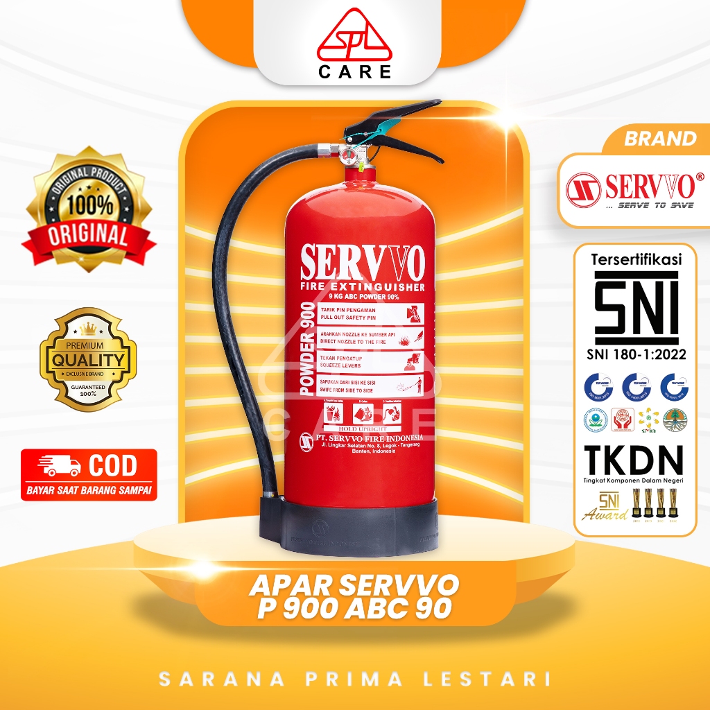 Jual APAR SERVVO 4,5 KG RACUN API 90% SNI, 4,5KG ABC POWDER 90% (UL), APAR SNI - SERVVO | Shopee ...