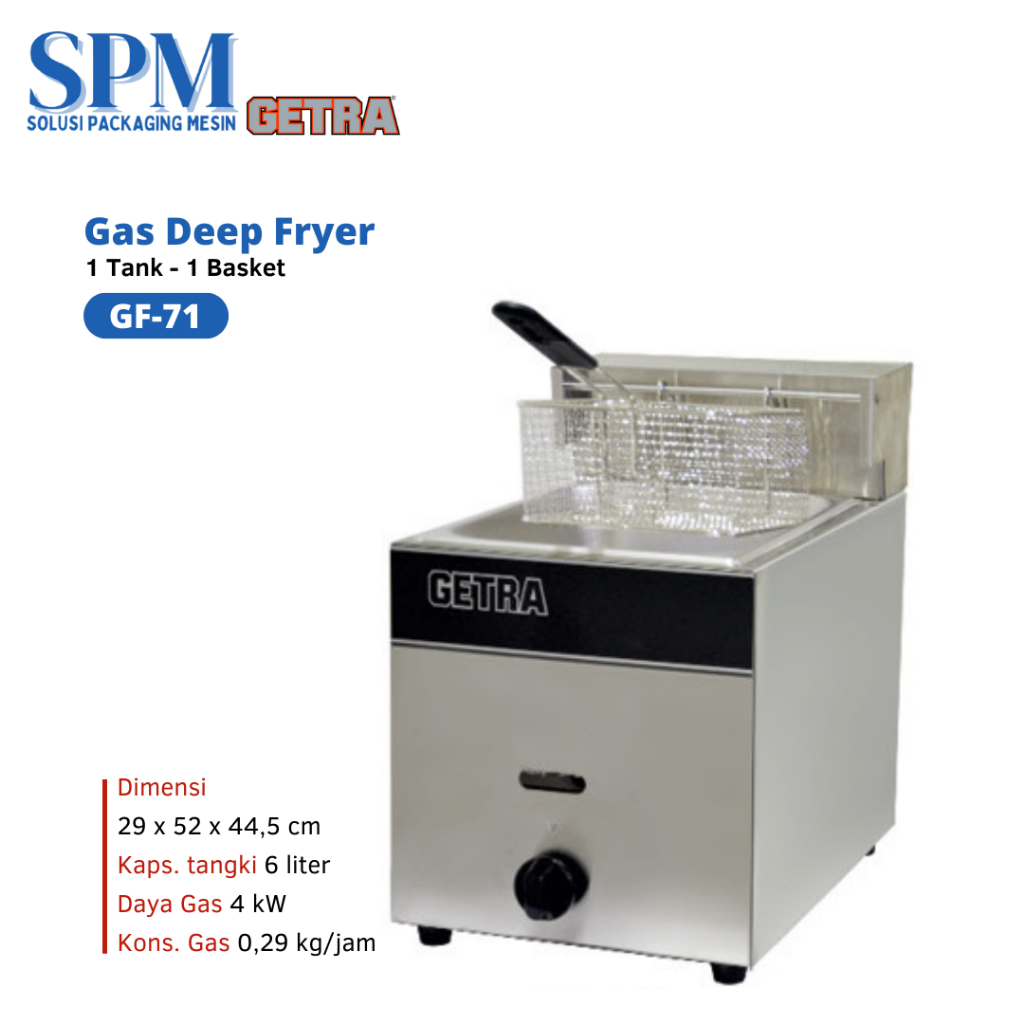 Jual Deep Fryer Gas Getra GF 71 / GF-71 Penggorengan Kentang Nugget 6 ...