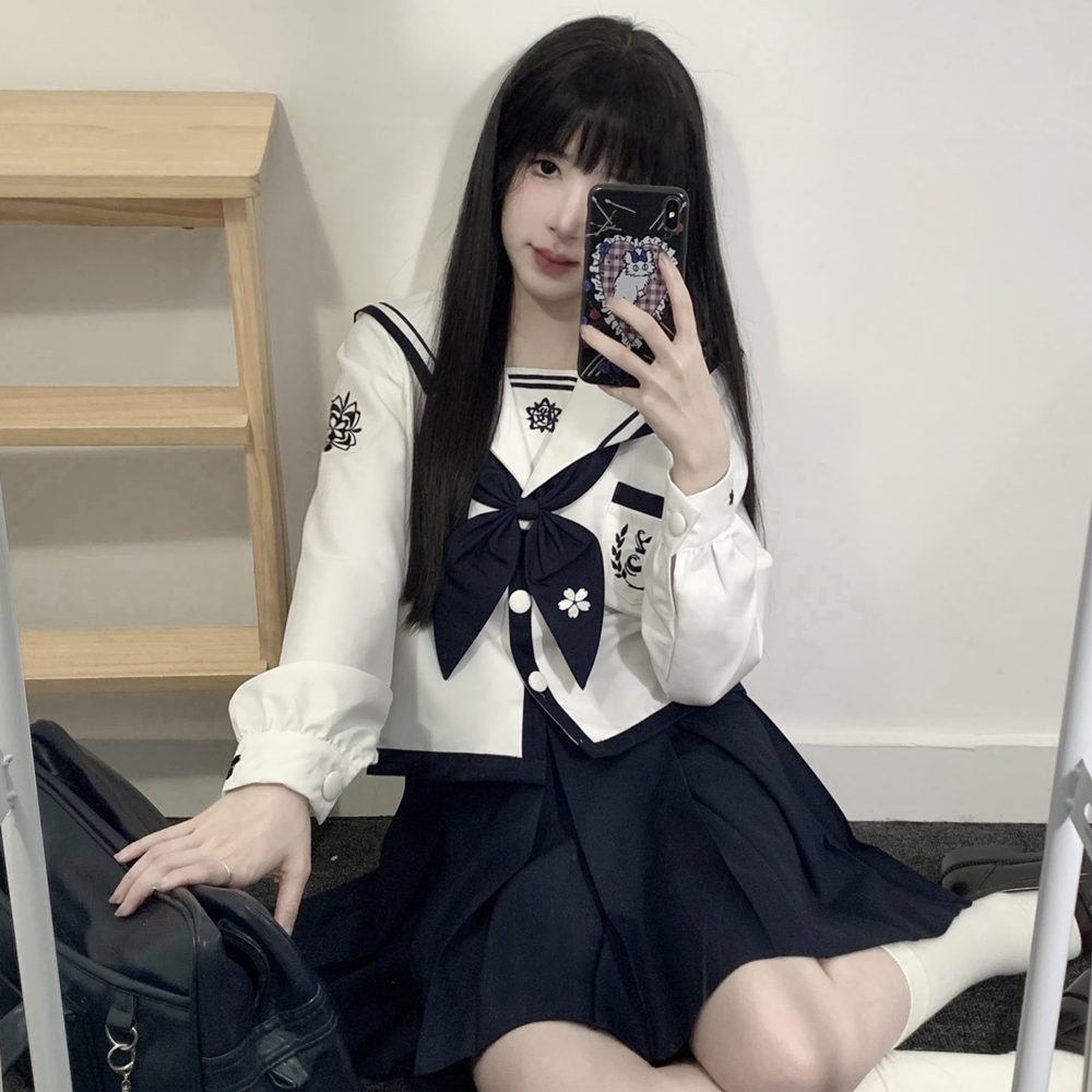 Jual CC-94 sailor seifuku seragam sekolah jepang putih snowflake jk ...