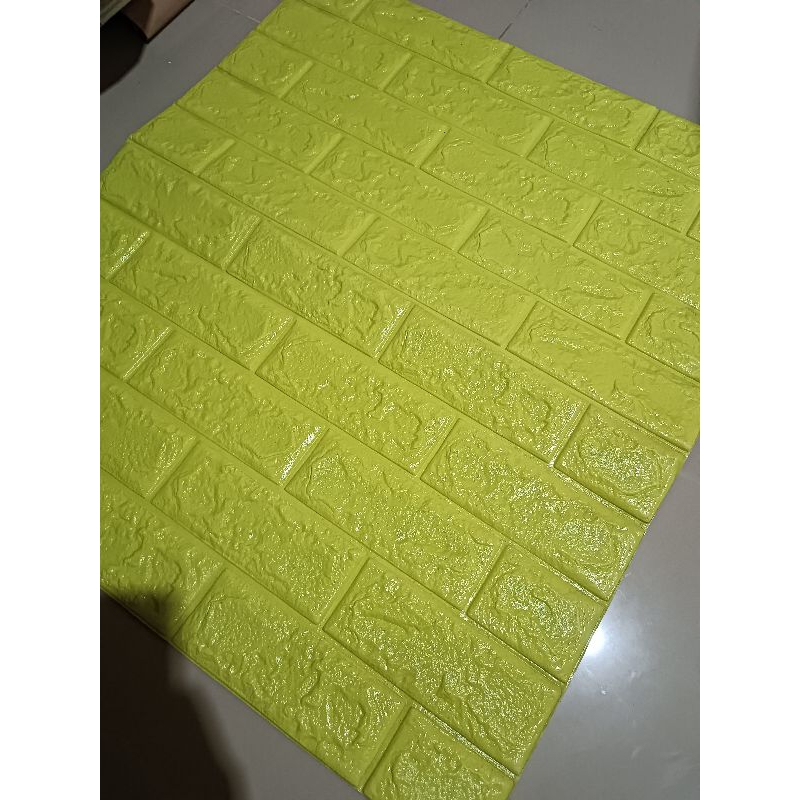 Jual PROMO HEMAT 6 LEMBAR WALLPAPER FOAMBRICK WARNA KUNING STABILO ...