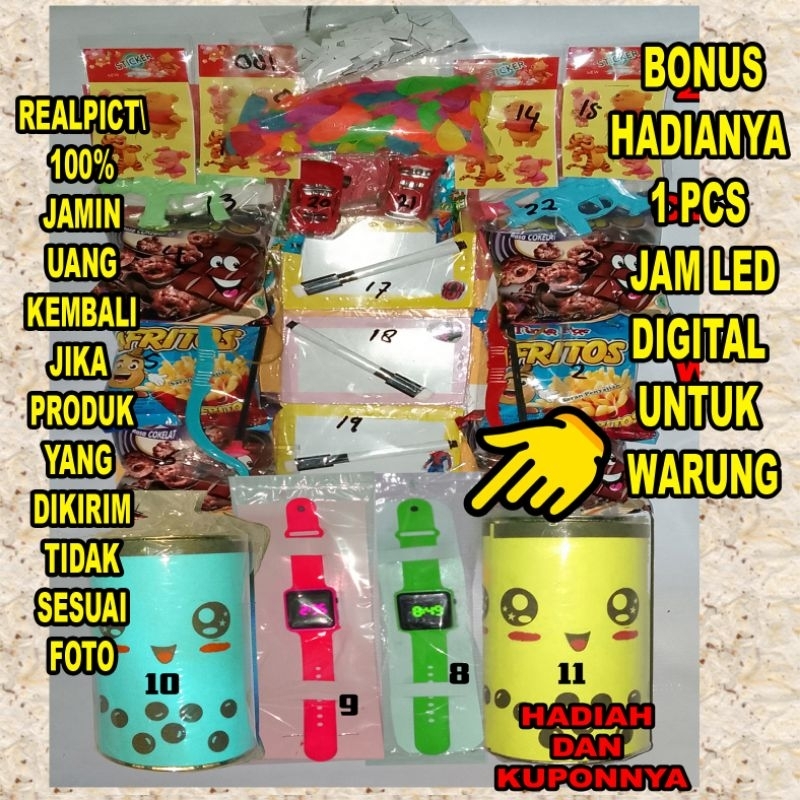 Jual Mainan Warung Lotre Berhadiah Jam Tangan dan Celengan isi 100 ...