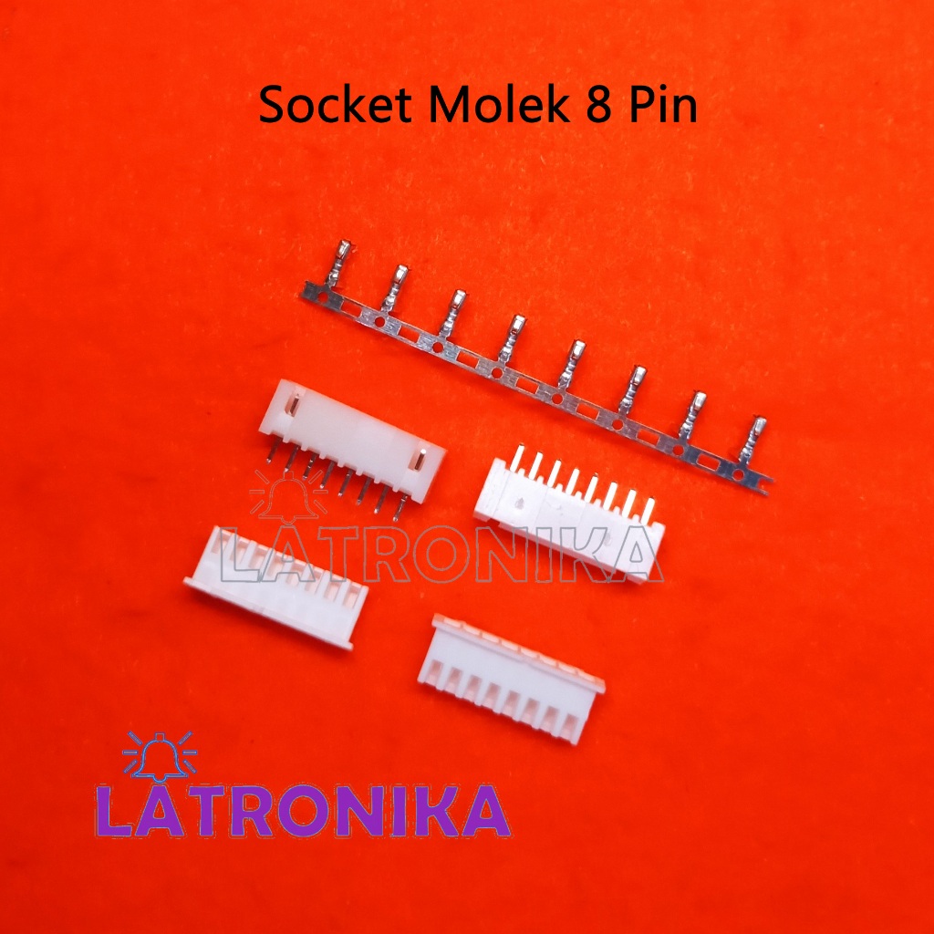 Jual Soket Molek Kecil 8 Pin Set Lengkap Terminal Socket Molex Konektor ...