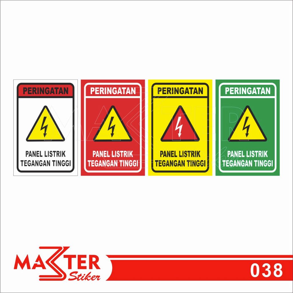 Jual 038 - Stiker Peringatan Panel Listrik Tegangan Tinggi, Sticker ...