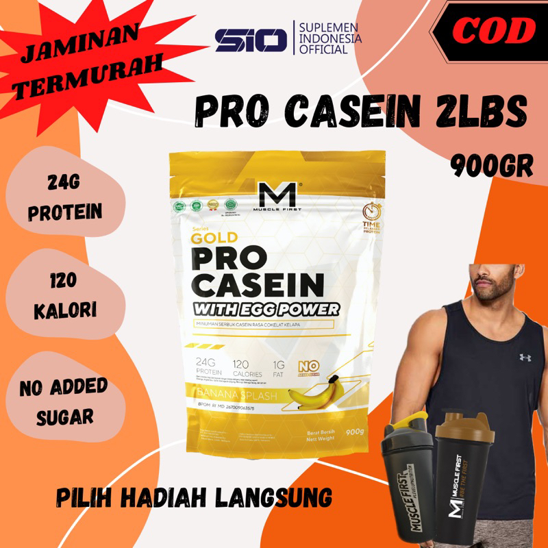 Jual M1 Muscle First PRO CASEIN 2LBS 900Gram Gold Series With Egg ...