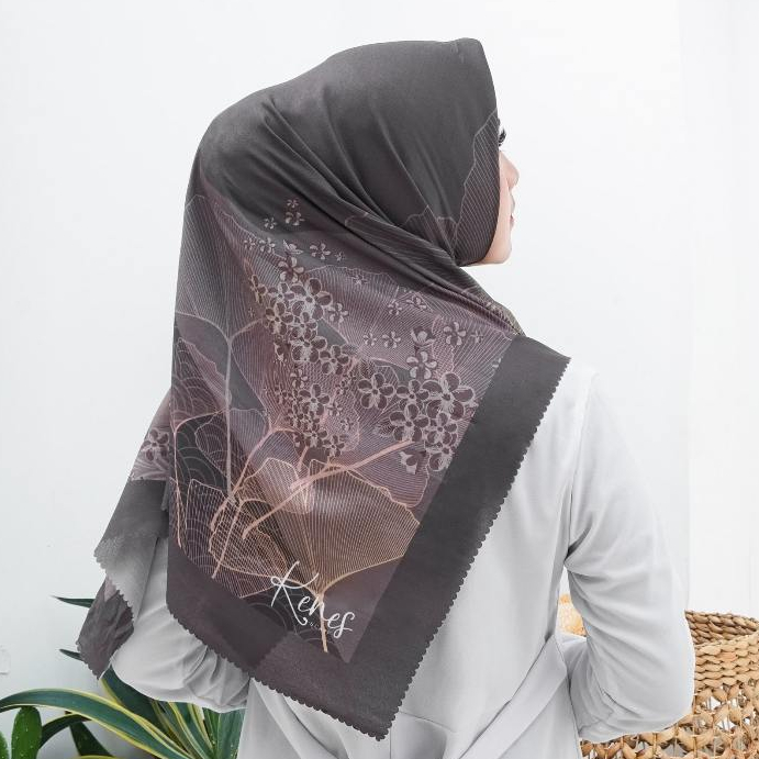 Jual [KV2 GREY ABU] Kenes Scarf Hijab Kerudung Segiempat Voal Spesial Premium Motif Abstrack ...