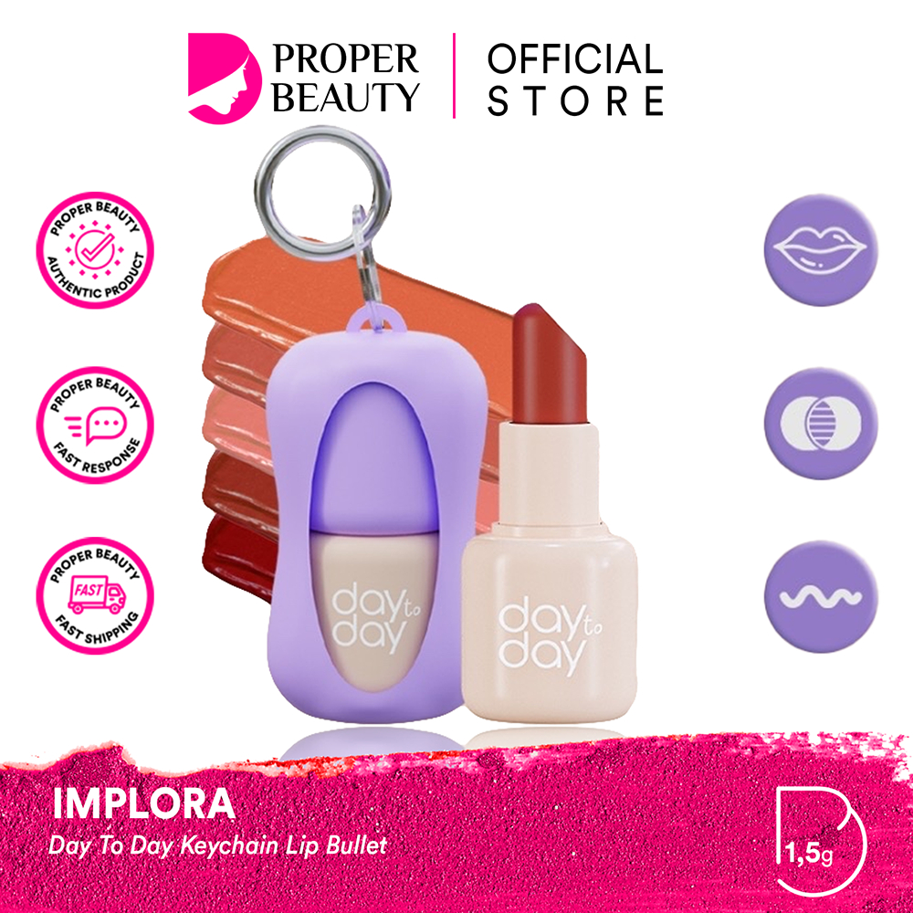 Jual IMPLORA Day To Day Keychain Lip Bullet Indonesia / Lipstick 1.5g ...