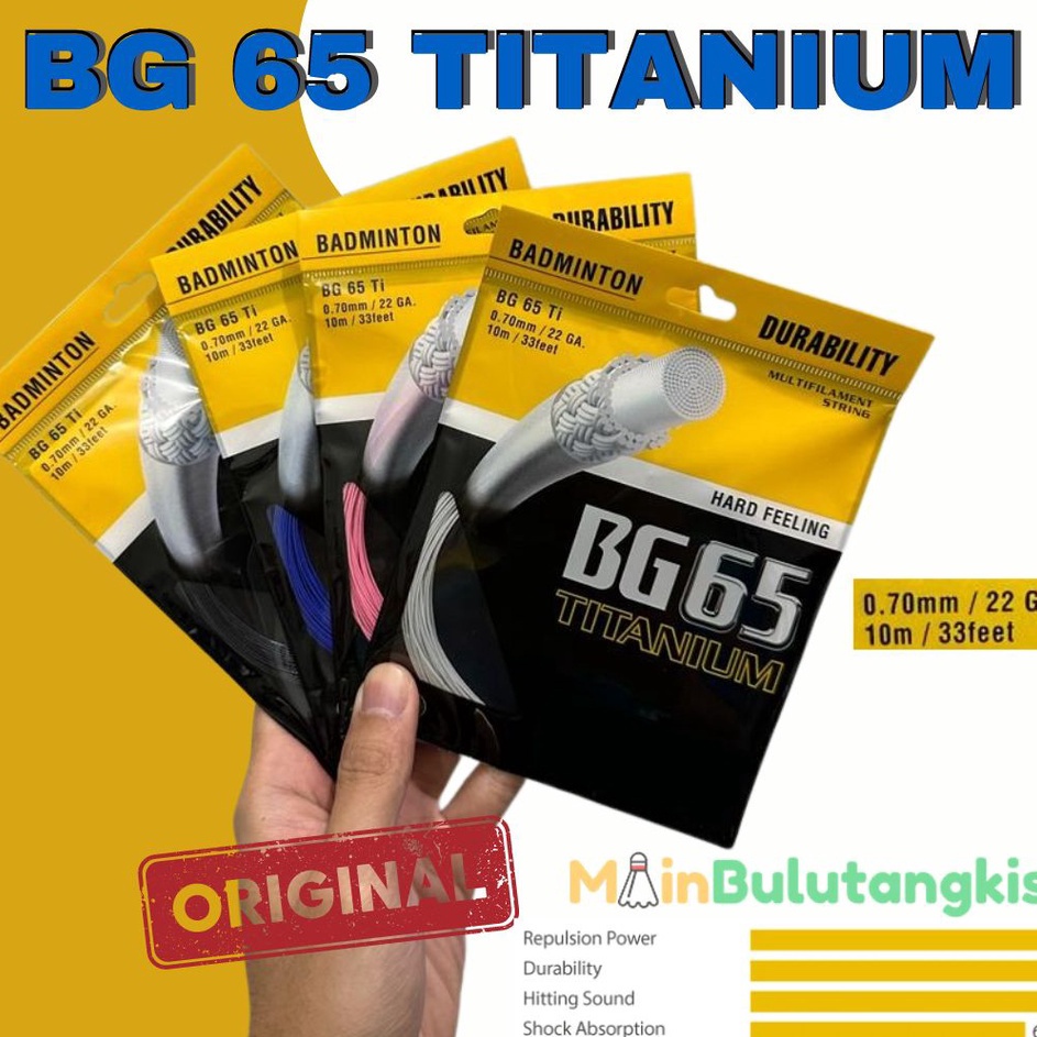 Jual Cn Senar Raket Badminton Senar BG 65 TI Titanium Original | Shopee Indonesia