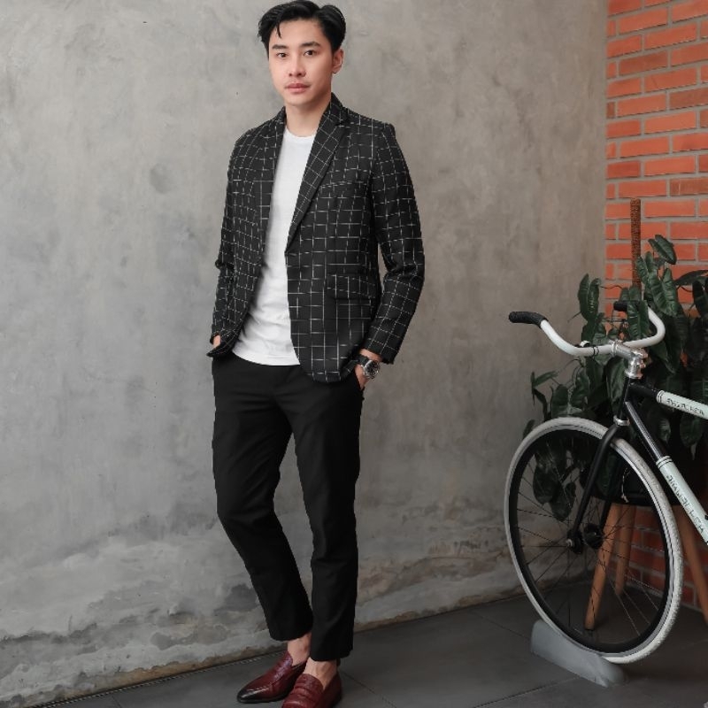 Jual Dvandra.id Jas Blazer Tartan Kotak Kotak Slimfit Blazer Pria ...