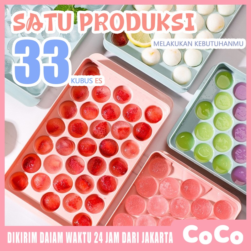 Jual Ready Stock Cetakan Es Batu Bulat 33 Grids Cetakan Jelly Bulat ...