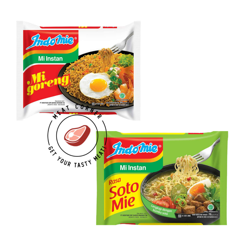 Jual INDOMIE GORENG/ INDOMIE SOTO 85 GR MEAT CORNER BNI | Shopee Indonesia