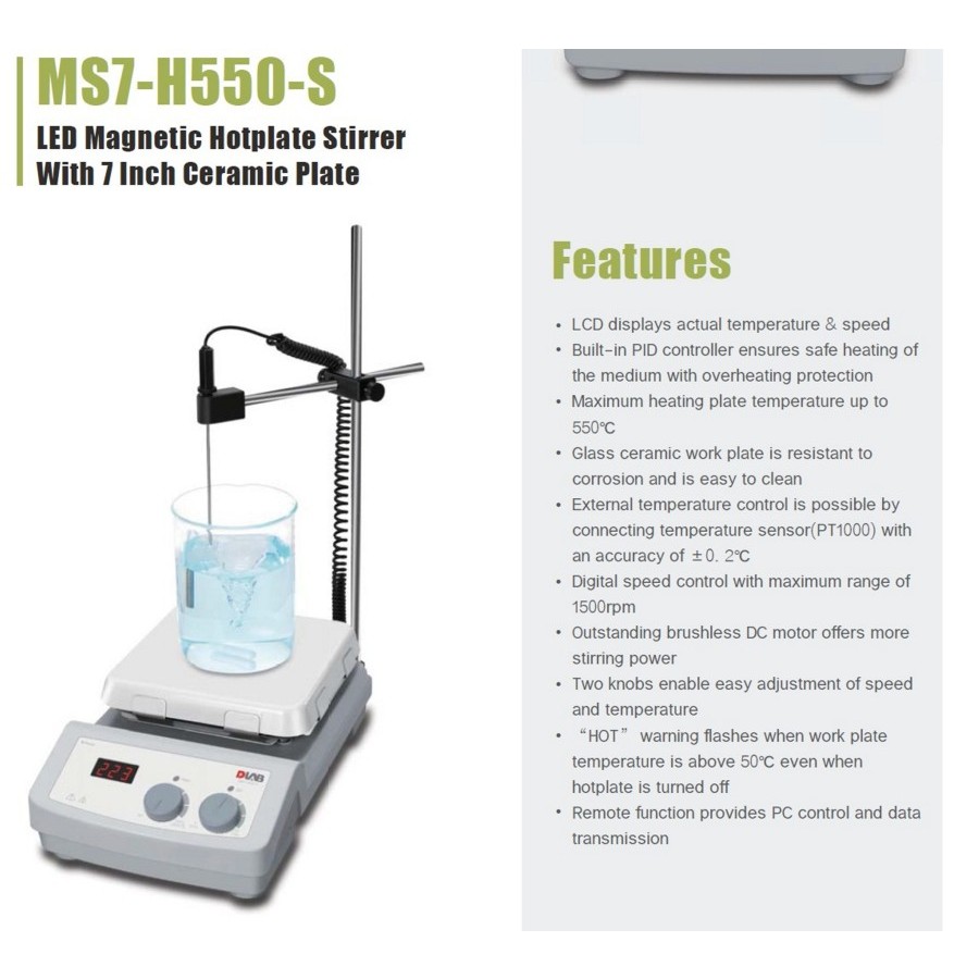 Jual LED Magnetic Hotplate Stirrer, Type MS7-H550-S, Dlab | Shopee ...