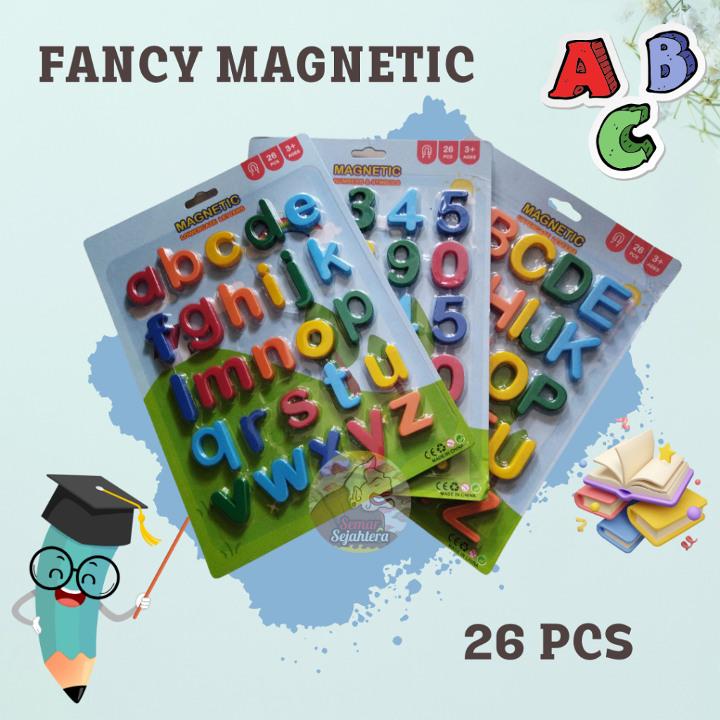 Jual [SET] MAGNET HURUF / FANCY MAGNETIC HURUF DAN ANGKA 26 PCS ...