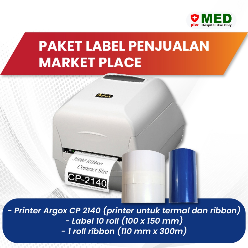 Jual PAKET LABEL PENJUALAN MARKET PLACE (Printer Argox CP2140, 1 Roll ...