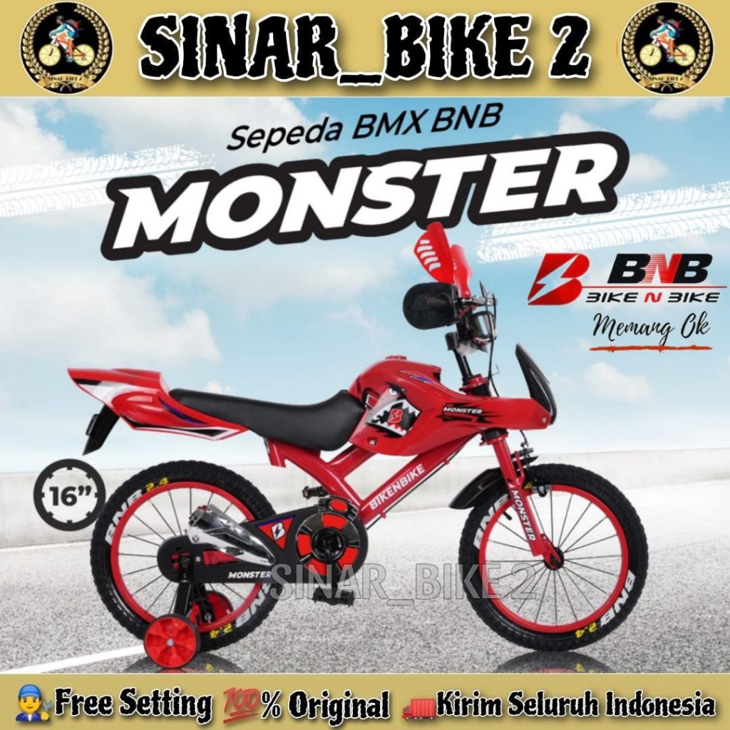 Jual Sepeda Anak Laki BNB TRAIL MONSTER Ukuran 12 & 16 Inch Usia 2-6 ...