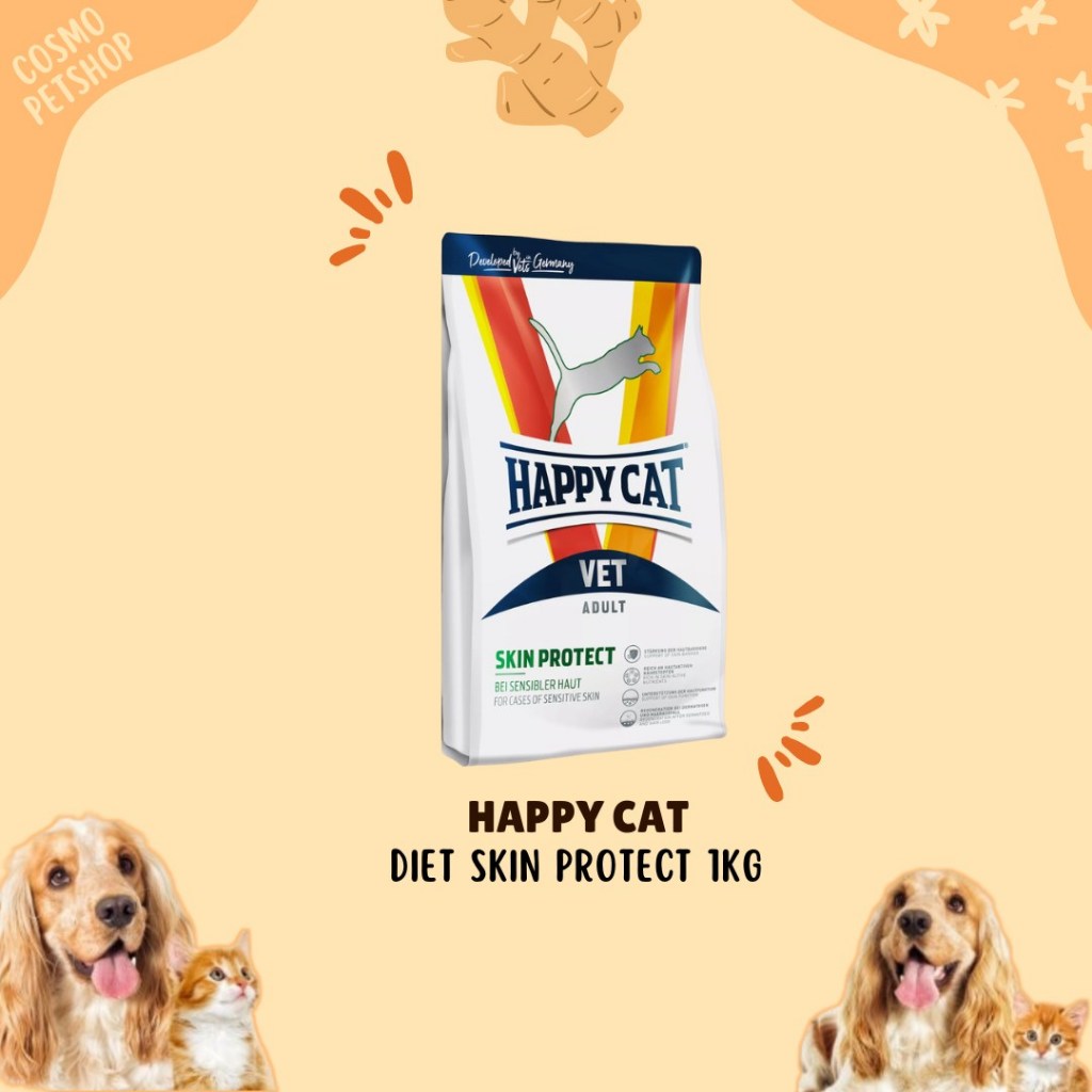 Jual HAPPY CAT SKIN PROTECT KHUSUS KULIT DRY FOOD KUCING 1 KG | Shopee ...