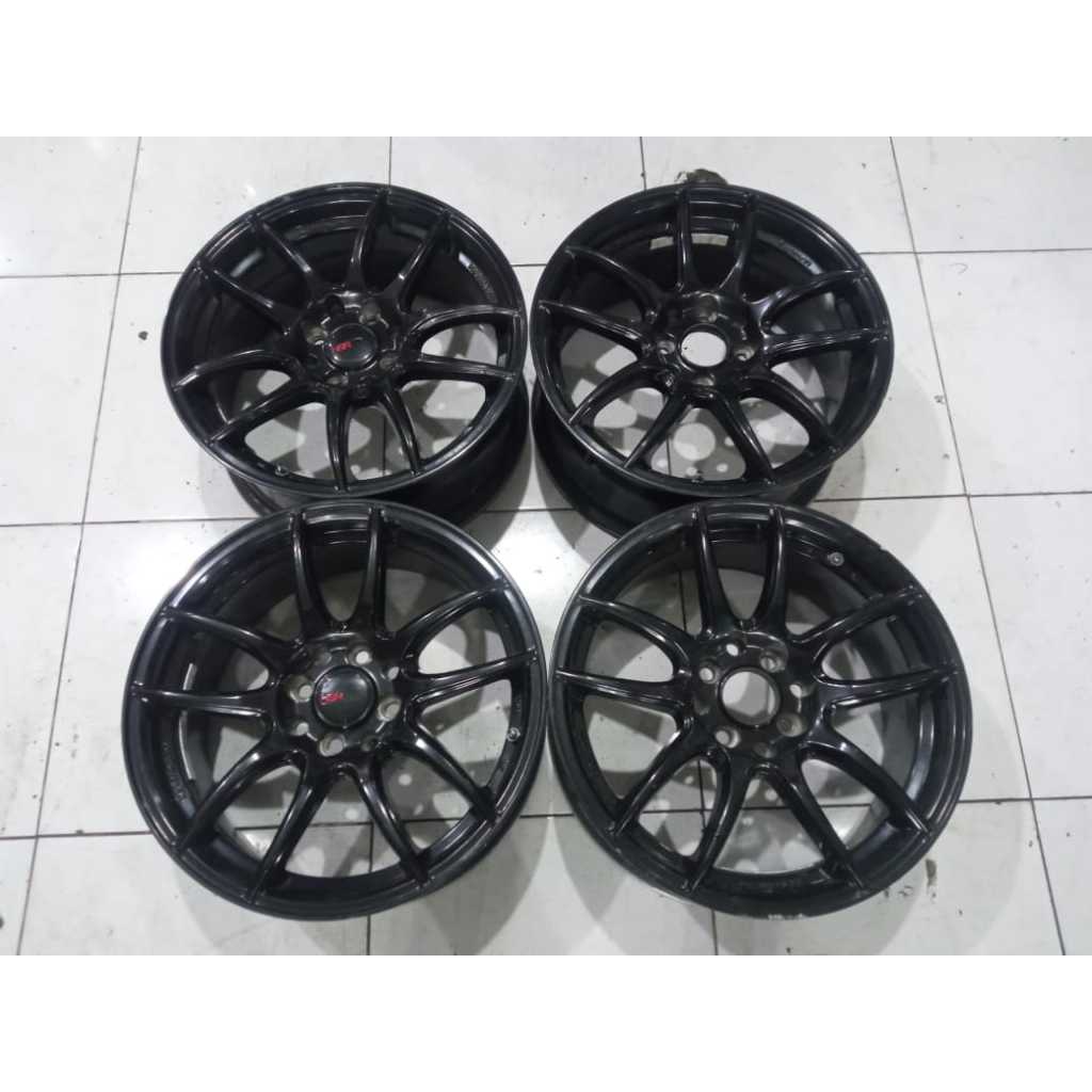 Jual VELG RACING BEKAS HSR KAMIKAZE RING 16X7 LUBANG 4 BLACK BUAT MOBIL JAZZ VIOS MOBILIO AVANZA ...