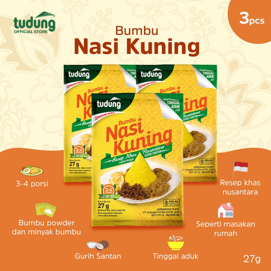 Jual Bumbu Nasi Kuning Instant Tudung 27gr Bundling 3 | Shopee Indonesia