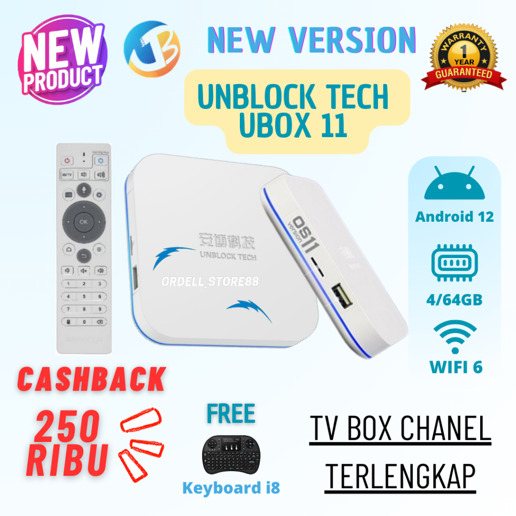 Jual Ubox 11 Pro Max Unblock Tech New Version TV BOX Android 12.0 4/64 ...