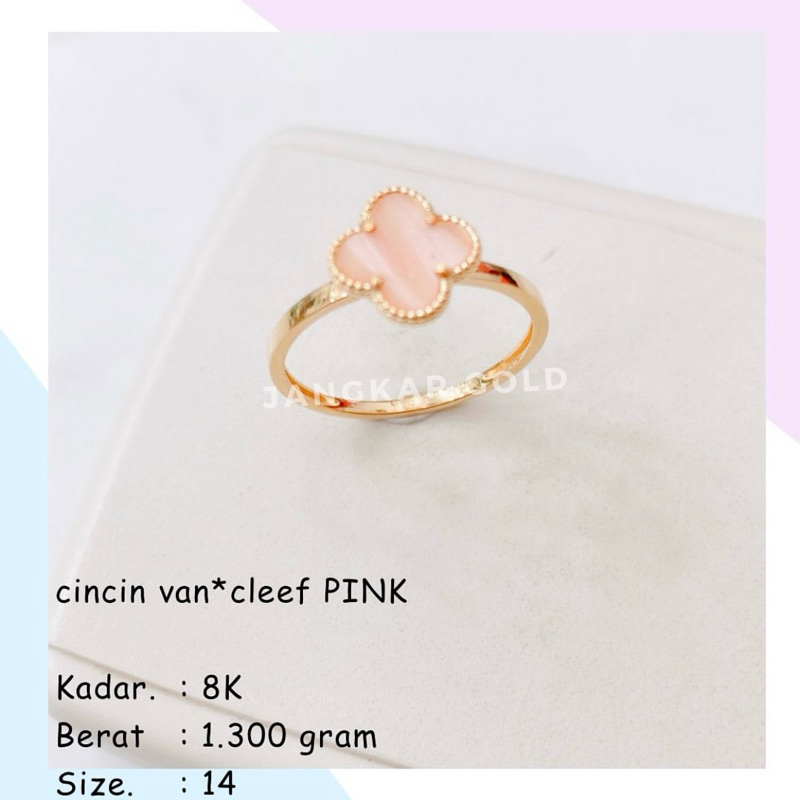 Jual CINCIN VANCLEEF PINK 8K 1.300GR VC VCA CLOVER VAN CLEEF ALHAMBRA ...