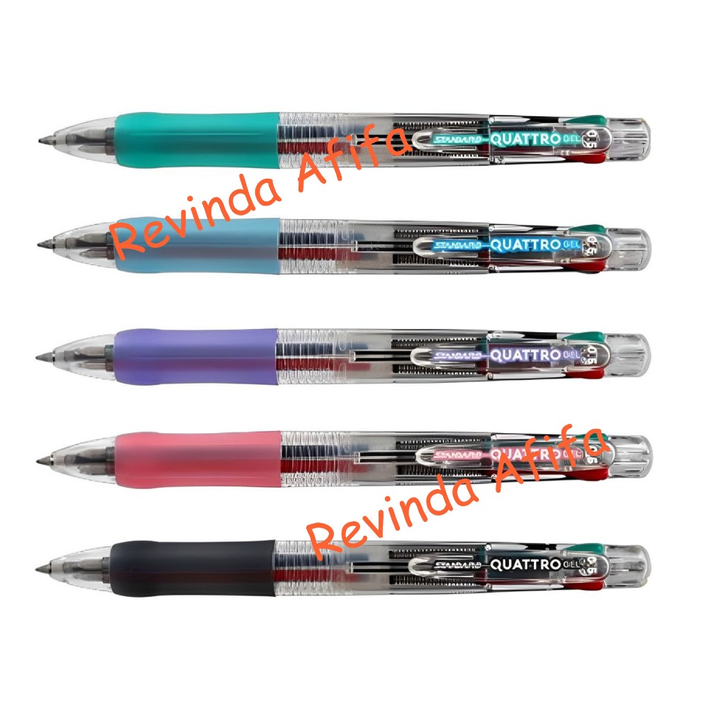 Jual Standard Pulpen Gel Quattro 4 in 1 Clear Body / Body Transparan ...