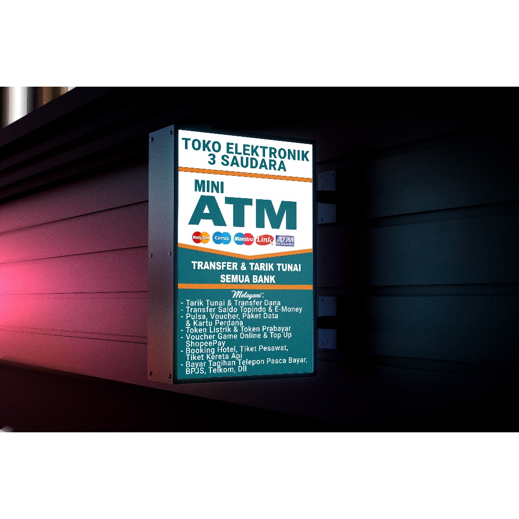 Jual Neon Box Indoor Outdoor Ukuran 80cm x 110cm Premium Custom 2 Sisi ...