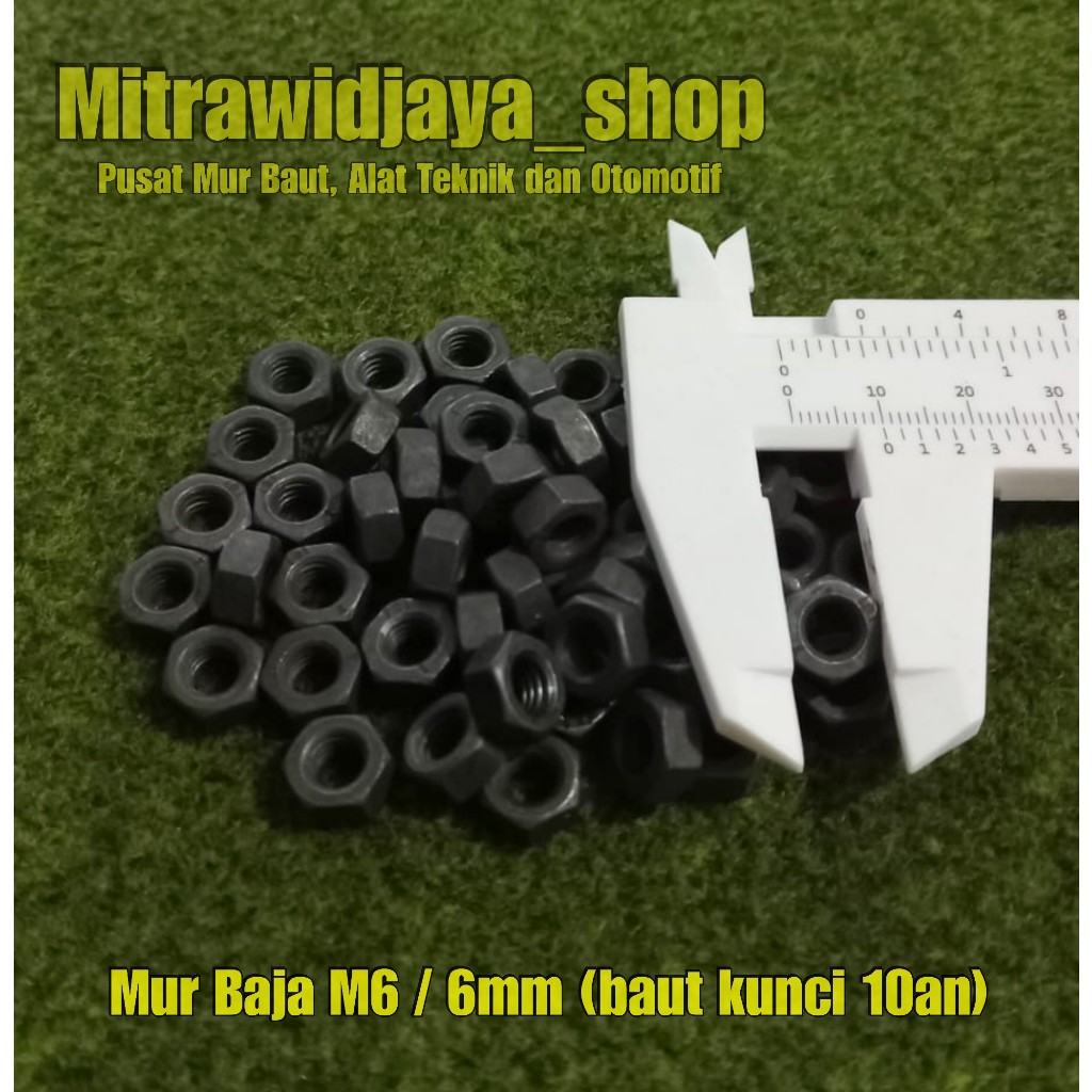 Jual Mur Baja 8.8 Hitam M6 x 1.00 Nut Only Hexagon High Tensile Kunci 10 mur baja 10an | Shopee ...