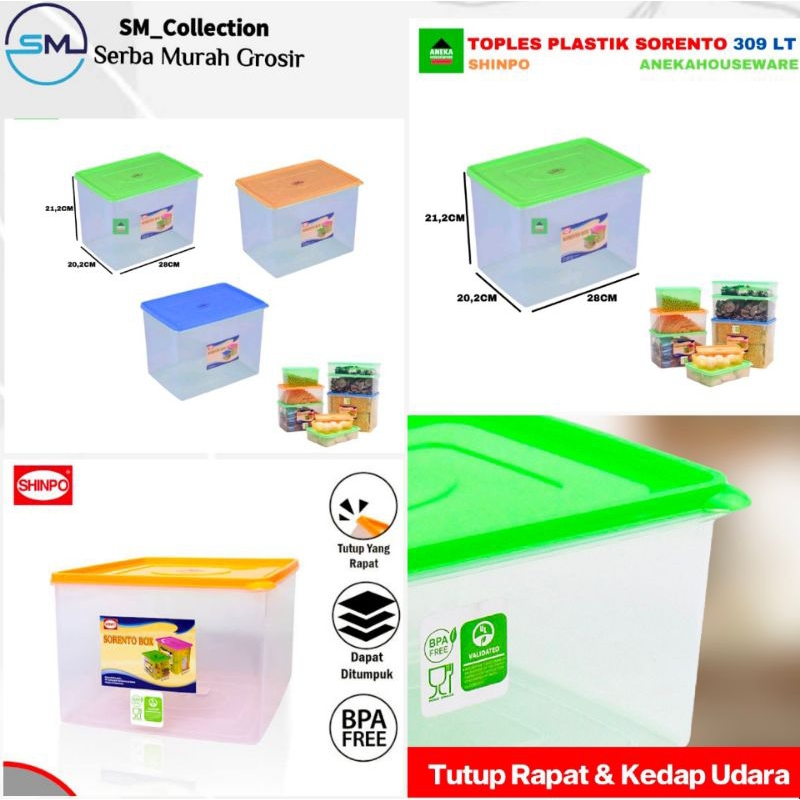Jual Toples Krupuk/Toples Persegi/Toples plastik Bening/Toples Shinpo ...