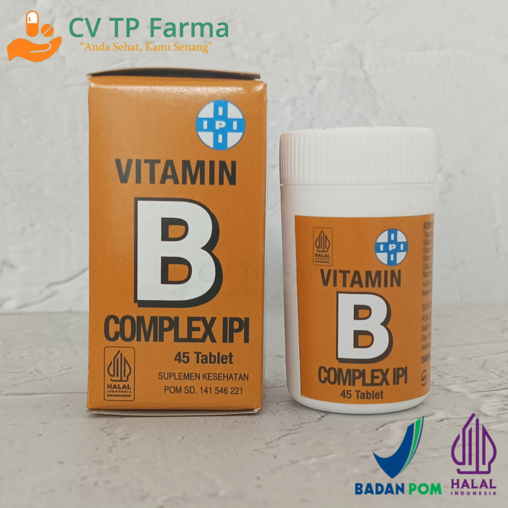 Jual VITAMIN B COMPLEX IPI BOTOL 45 TABLET | SUPLEMEN KESEHATAN B1 B2 ...