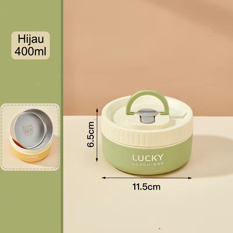 Jual BASSY Tempat Bekal Makan Tahan Panas Thermal Lunchbox Stainless Kotak Bekal Sup Termos Mini ...