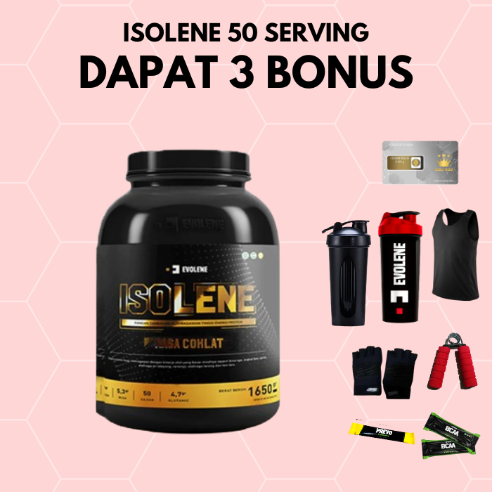 Jual Evolene Isolene Strawberry 1650gr/50 Sachet Defisit Whey protein ...