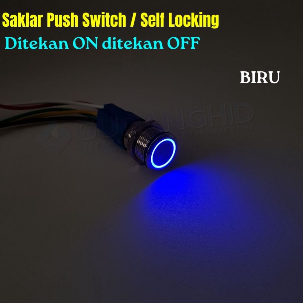 Jual Saklar LED Stainless Tombol On Off Push Button Metal Universal ...