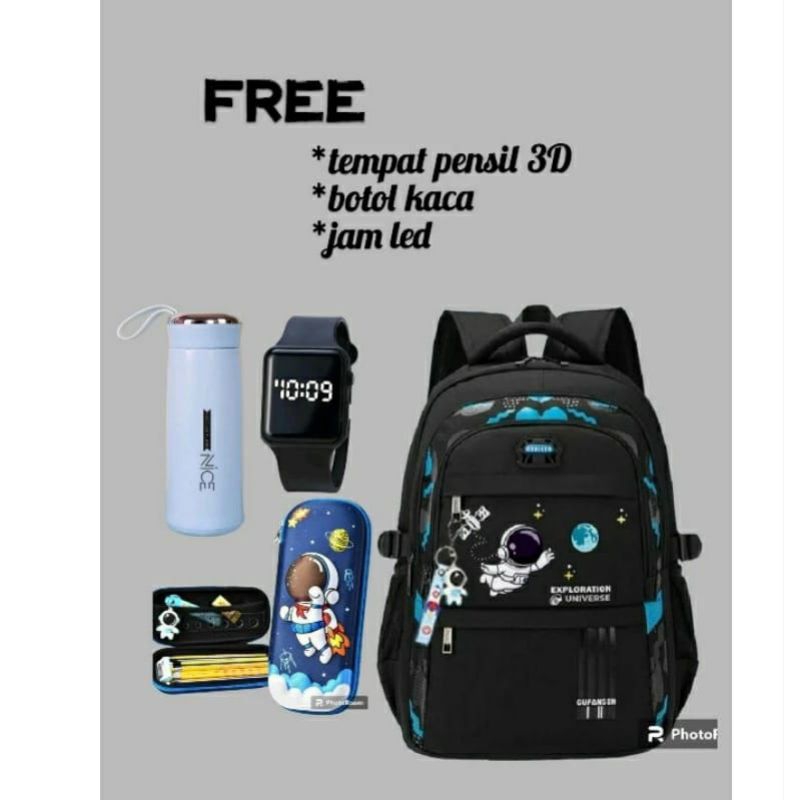 Jual Tas sekolah anak laki laki SD SMP astronot tas ransel anak banyak bonus tebal | Shopee ...