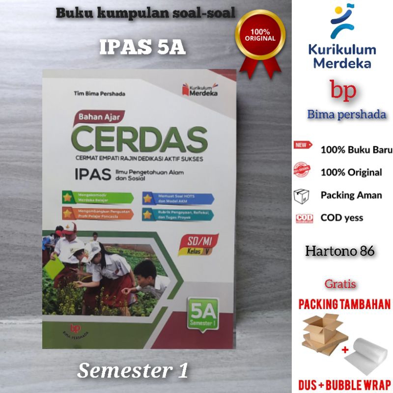 Jual Buku CERDAS IPAS ilmu pengetahuan Alam sosial untuk SD/MI Kelas 5 ...