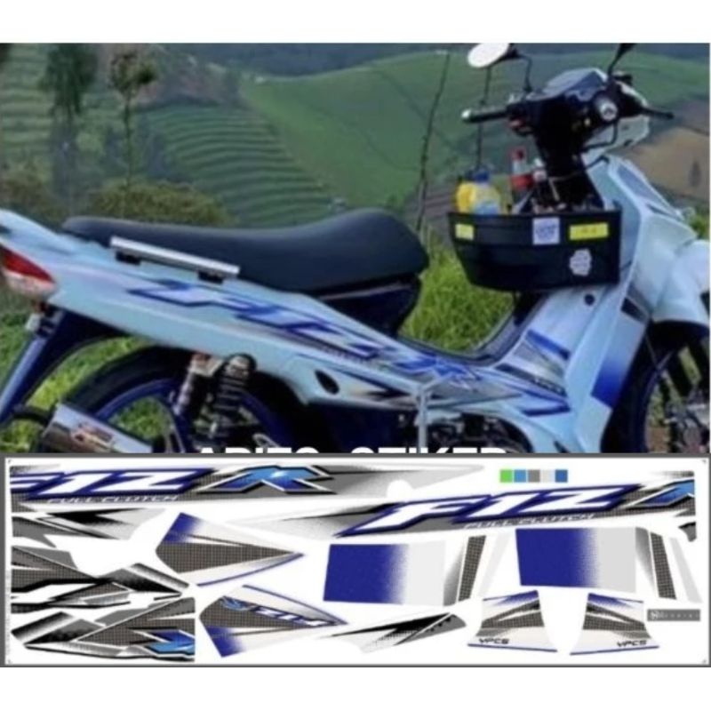Jual Sticker striping motor fiz r F1 ZR 2004 custom body full putih ...