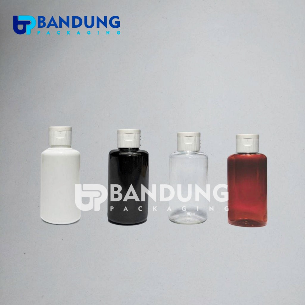 Jual Botol Plastik Fliptop Jamur Putih Garis - Botol Tubular 70ML Putih ...