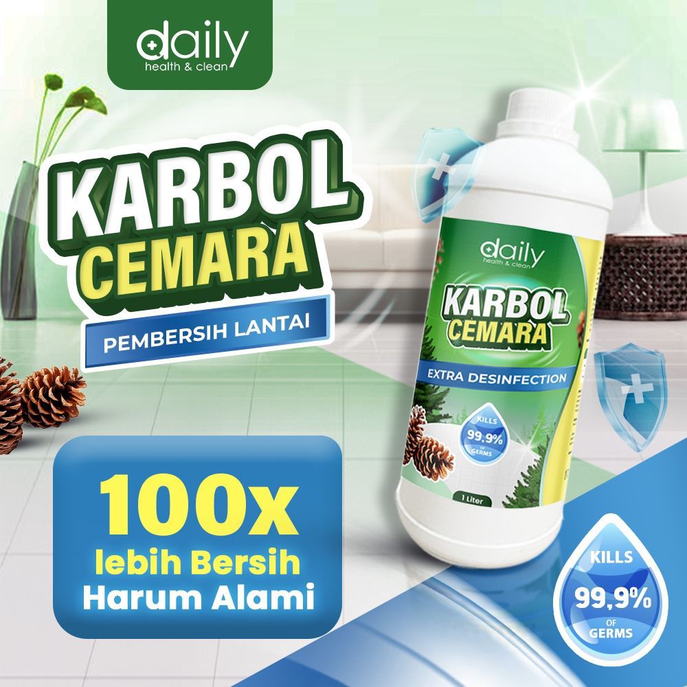 Jual DAILY KARBOL CEMARA ANTIBACTERIAL l LITER PREMIUM KARBOL KEMENKES ...