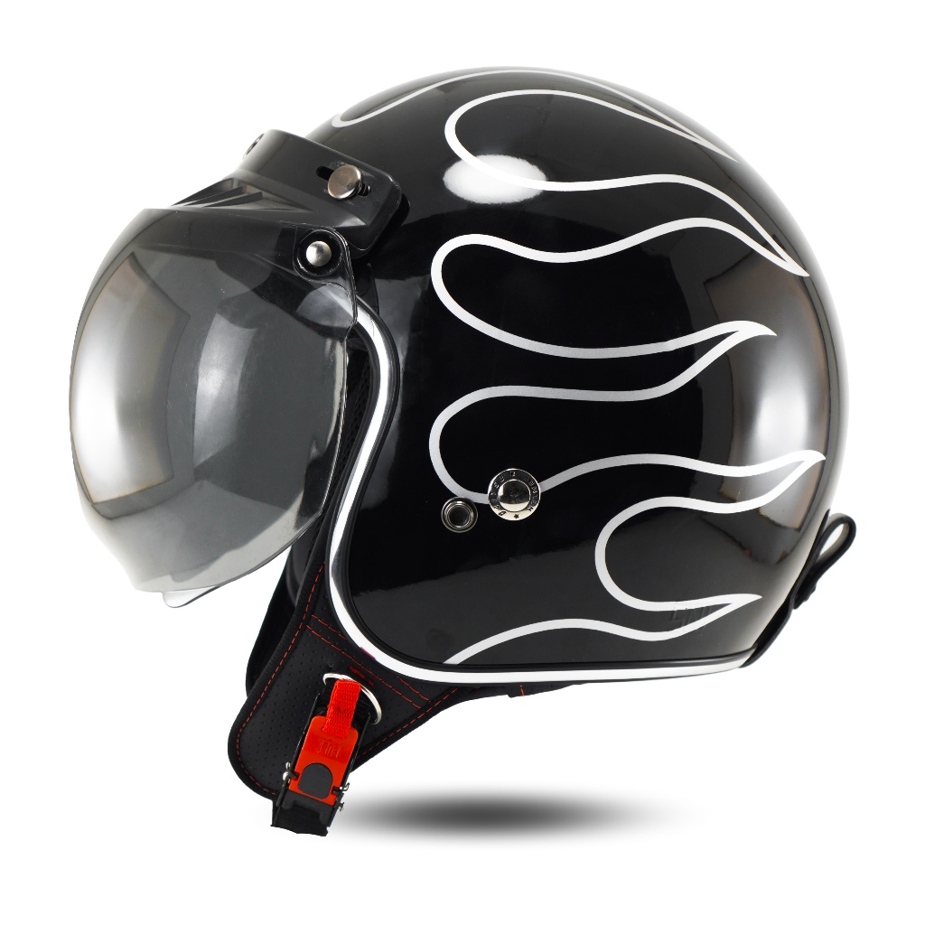 Jual Jitsu Helm Bogo Retro Premium Motif Api Fuego SNI Premium | Shopee ...