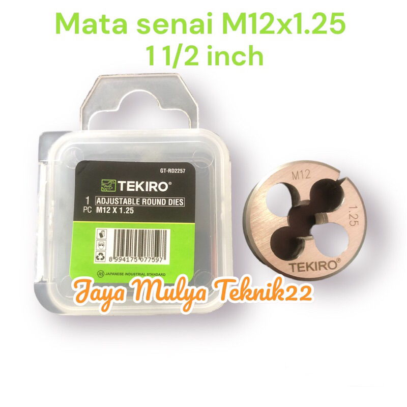 Jual TEKIRO Mata senai M12x1.25 1 1/2inch / Round dies M12x1.25 38mm ...