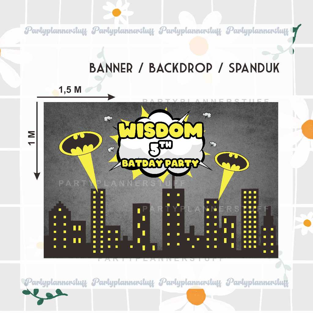 Jual Banner / spanduk / backdrop ulang tahun tema batman superhero ...