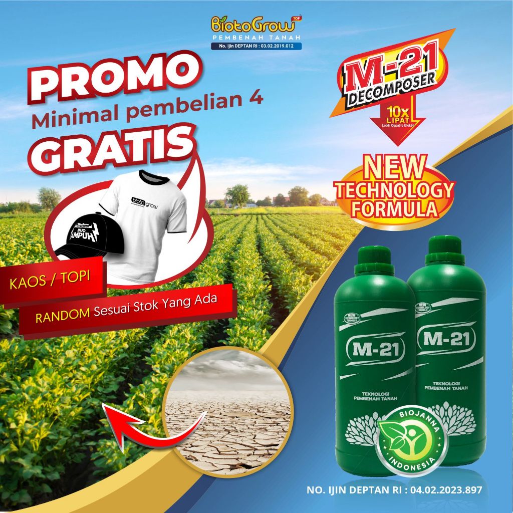 Jual M21 Dekomposer Pupuk Pembenah Tanah Pupuk Tanah Pupuk Penyubur Tanah Teknologi Mikrobakteri ...