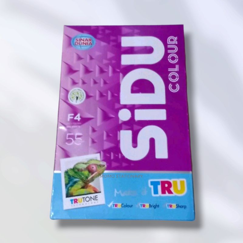Jual Kertas hvs warna F4 / kertas print warna SiDu F4 55 gsm ( 1 rim ...