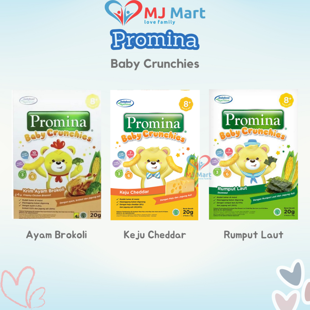Jual Promina Baby Crunchies Keju Cheddar / Rumput Laut / Ayam Brokoli ...