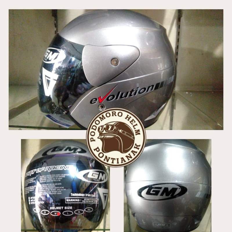 Jual HELM GM EVOLUTION SILVER 100%original | Shopee Indonesia