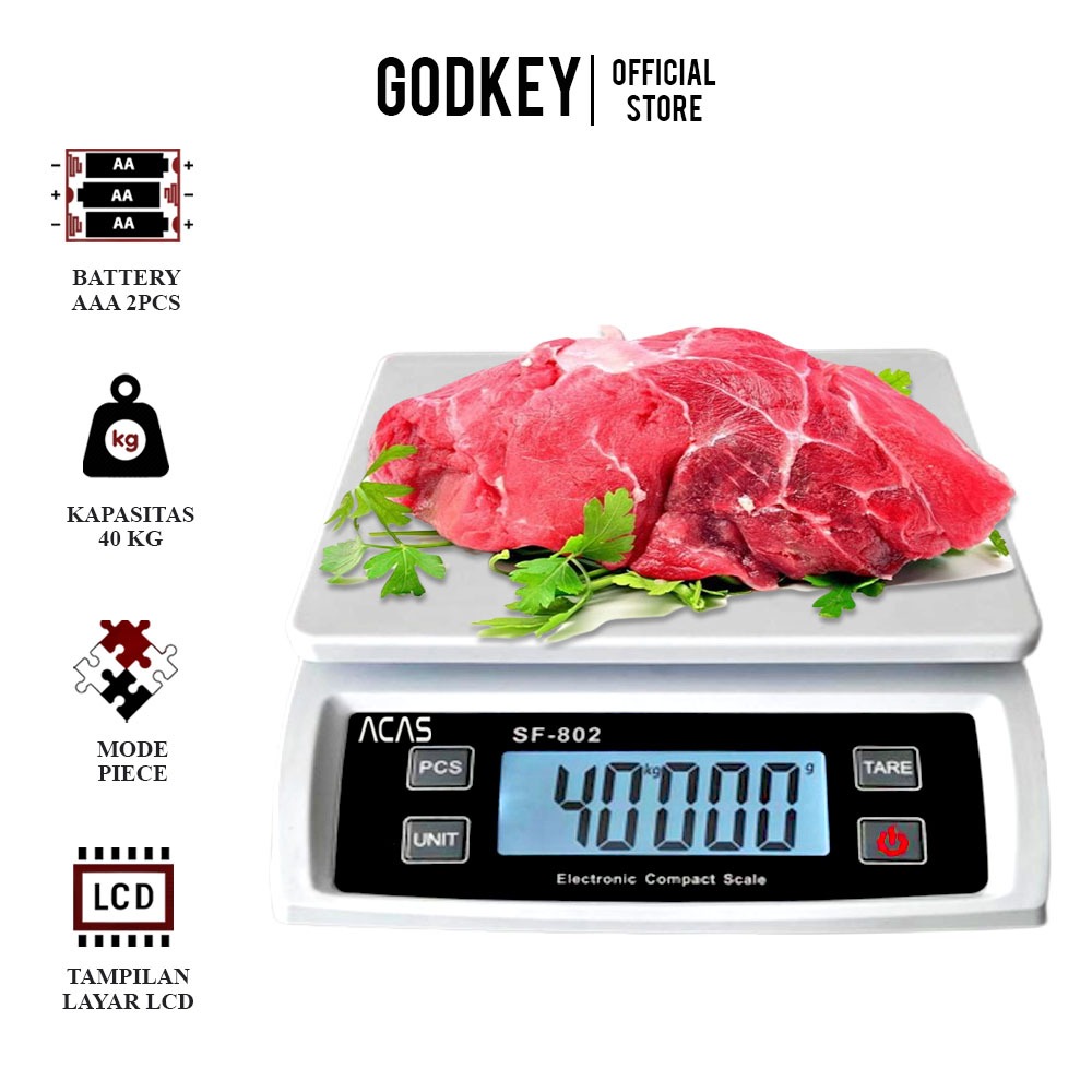 Jual ACAS SF - 802 Timbangan Digital 40kg Timbangan Dapur Buah dan Sayuran Timbangan Electronic ...