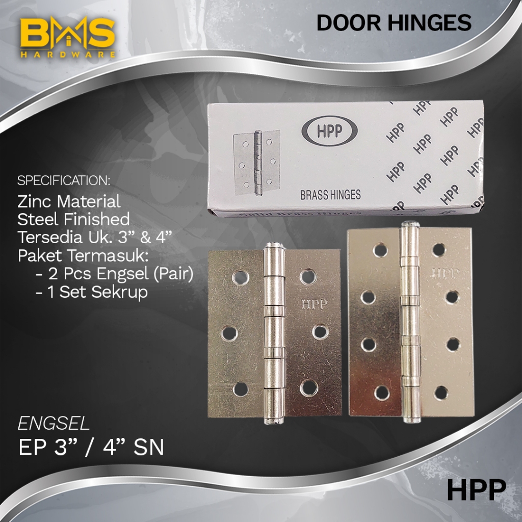 Jual ENGSEL Pintu Door Hinges Besi/Zinc HPP EP 3" / 4" SN Murah ...