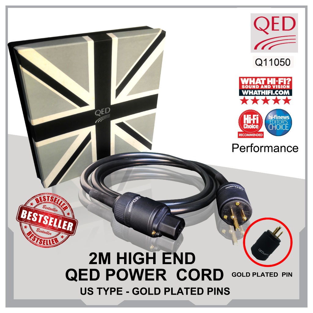 Jual QED UK HiFi Perfomance Qonduit Power Cable With US Plug And IEC ...